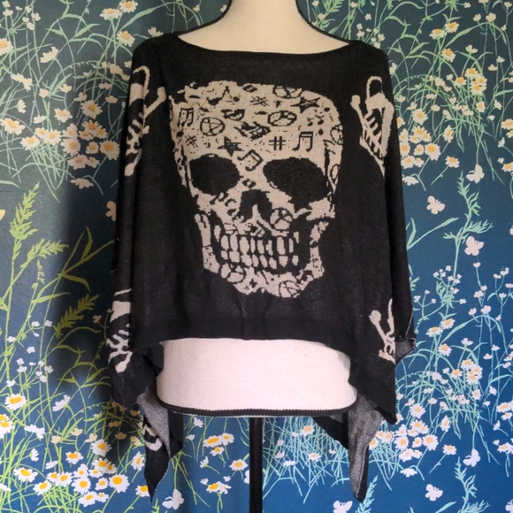 Hot & Delicious | Tops | Skull Poncho Top Lightweight Coverup | Poshmark